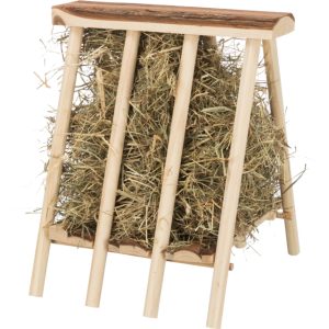Solid Wood Wall-mounted Hay Rack for Guinea Pigs and Rabbits